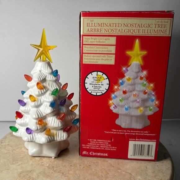Mr. Christmas | Holiday | Mr Christmas White Ceramic Lighted Christmas ...